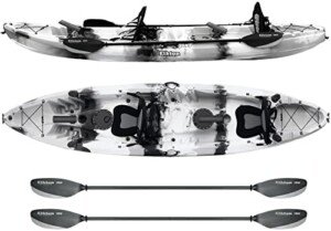Elkton Outdoors Hard Shell Recreational Tandem Kayak, 2 or 3 Person Sit ...