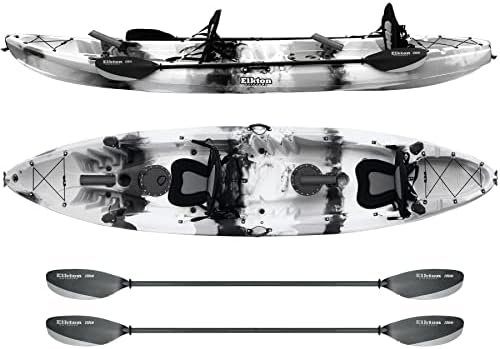 Elkton Outdoors Hard Shell Recreational Tandem Kayak, 2 or 3 Person Sit ...